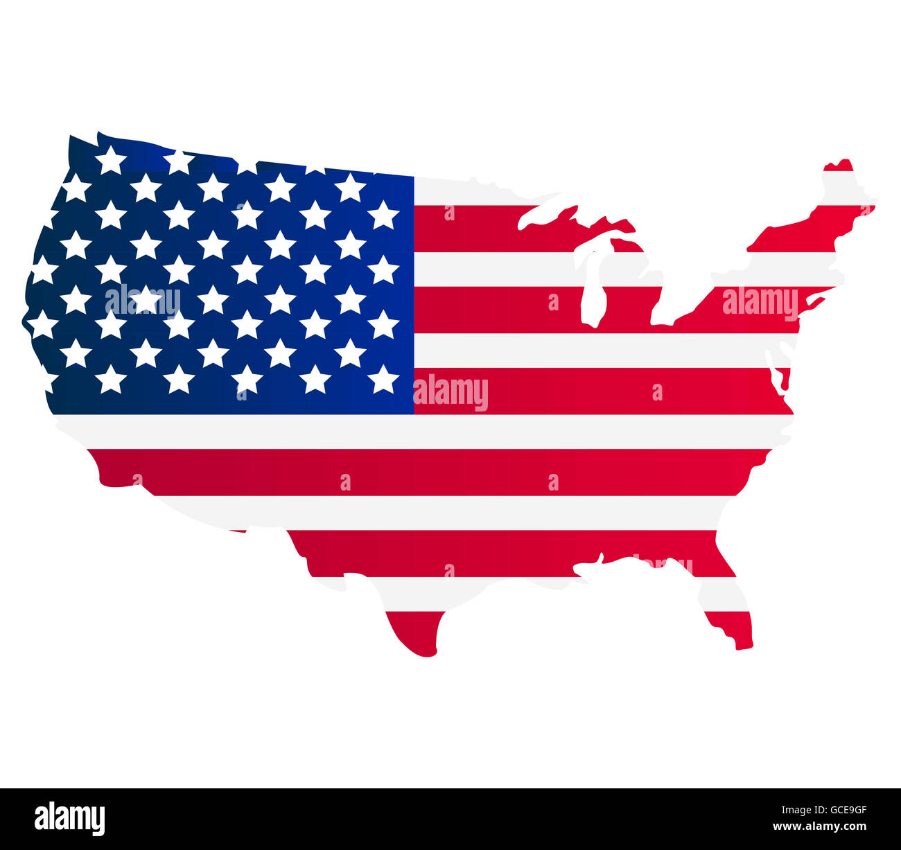 US flag with the map Stock Photo - Alamy