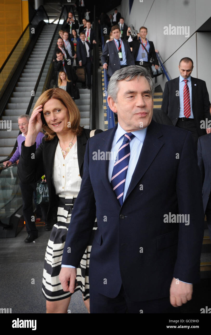 Prime Minister Gordon Brown and his wife Sarah arrive at Birmingham ...