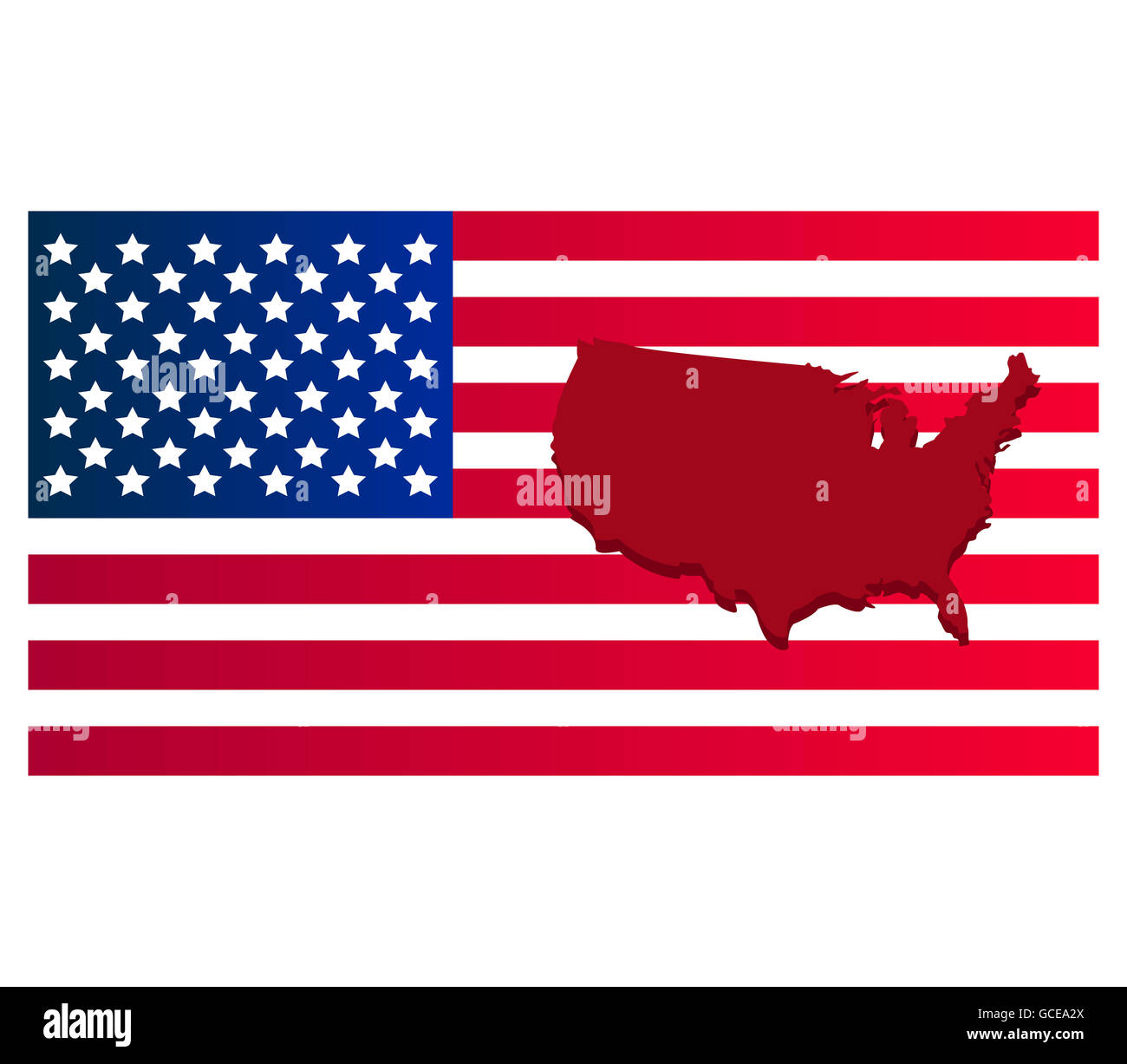 US flag with the map Stock Photo - Alamy