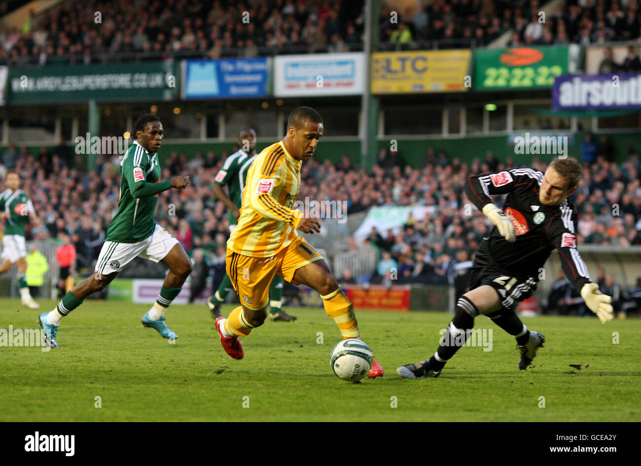 Newcastle United's Wayne Routledge scores his sides second goal by ...