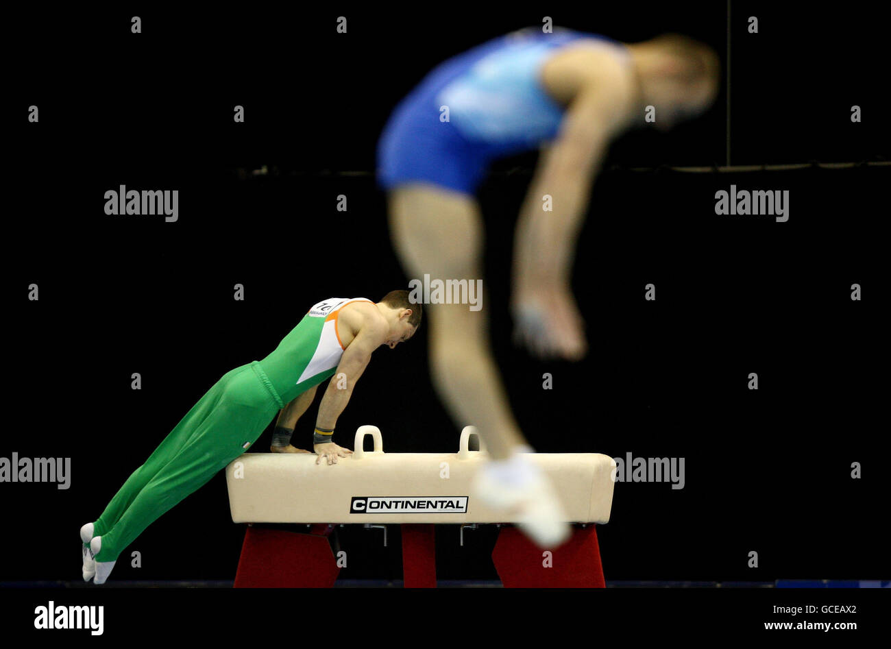 Ireland's Luke Carson competes on the Pommel Horse during the European ...