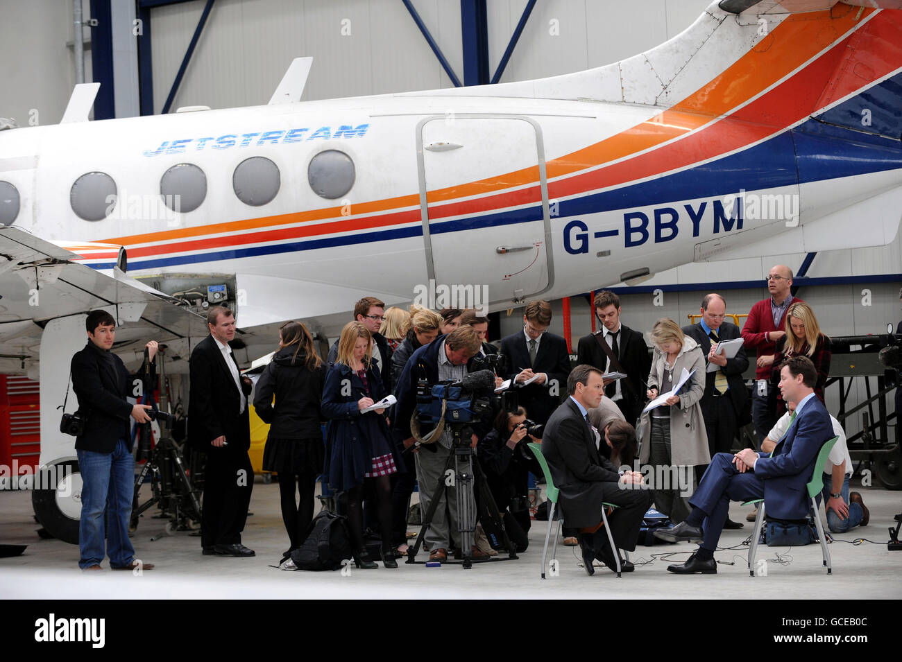 Politics speaking media aeroplane plane hi-res stock photography and ...