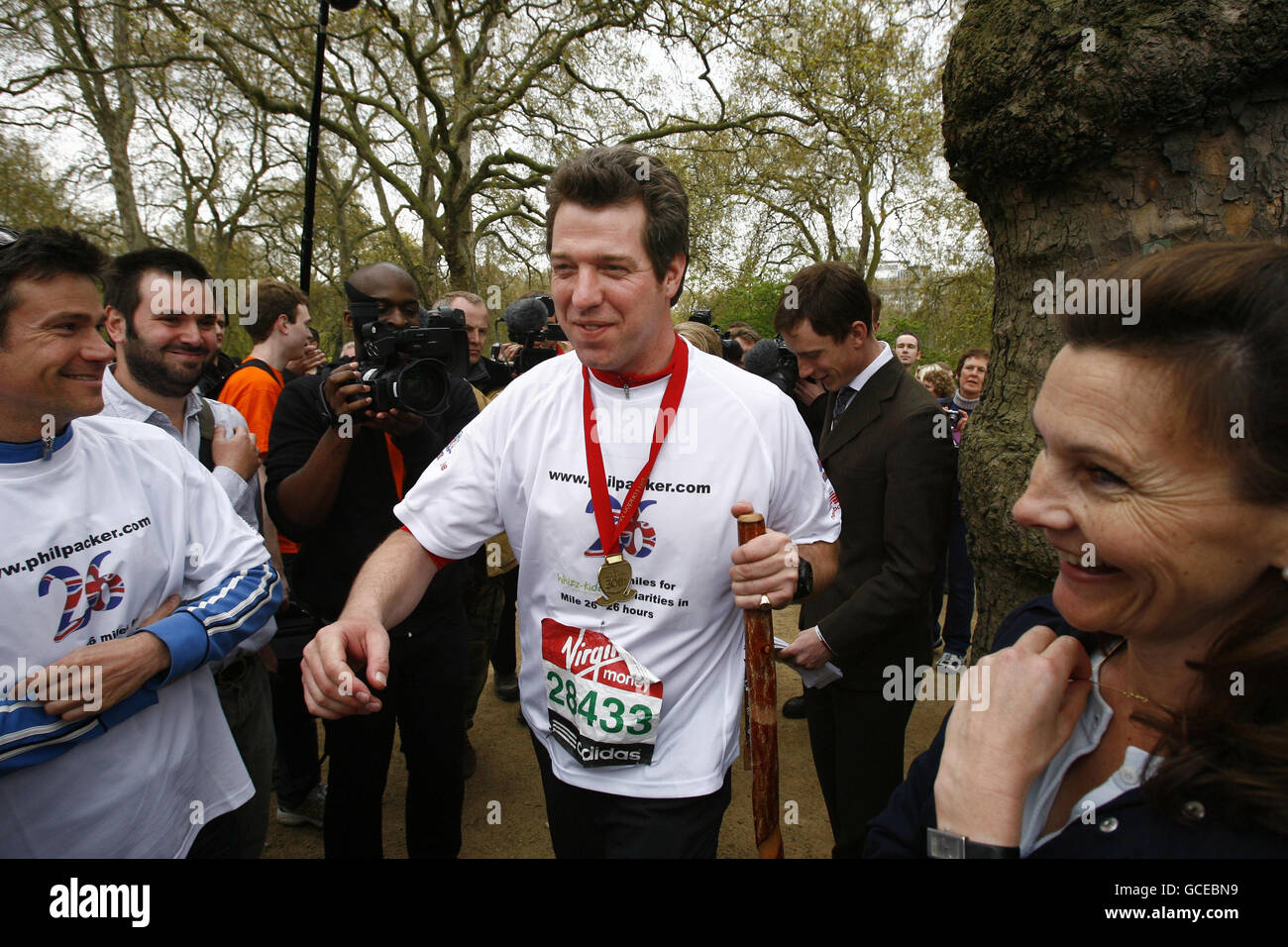 Major phil packer completes marathon hi-res stock photography and ...