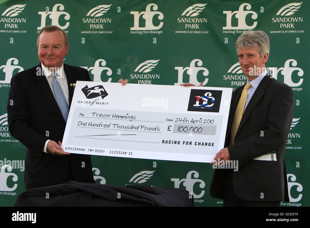 The BHA Order of Merit Champion award cheque to be presented to Trevor ...