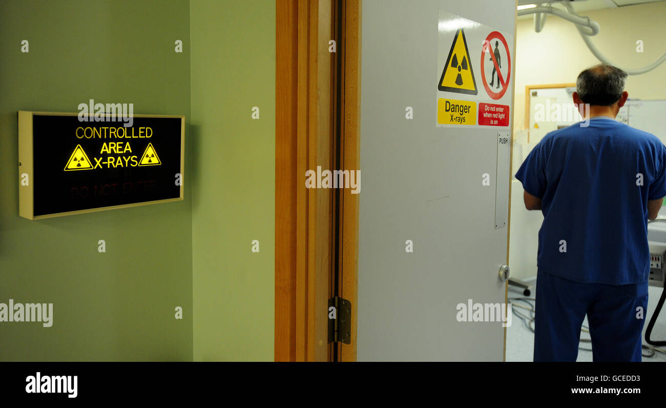 An x-ray suite at Glenfield Hospital, Leicester Stock Photo - Alamy