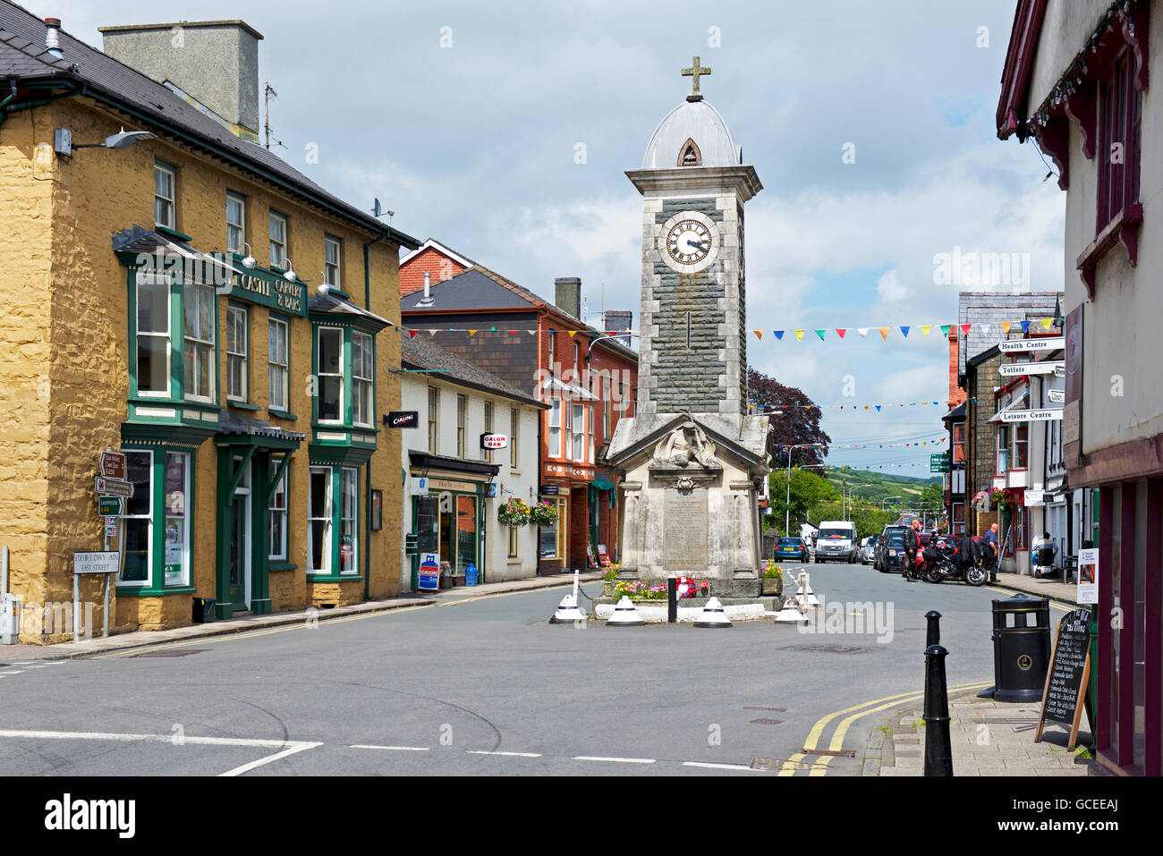 Town clock tower town powys wales uk hi-res stock photography and ...