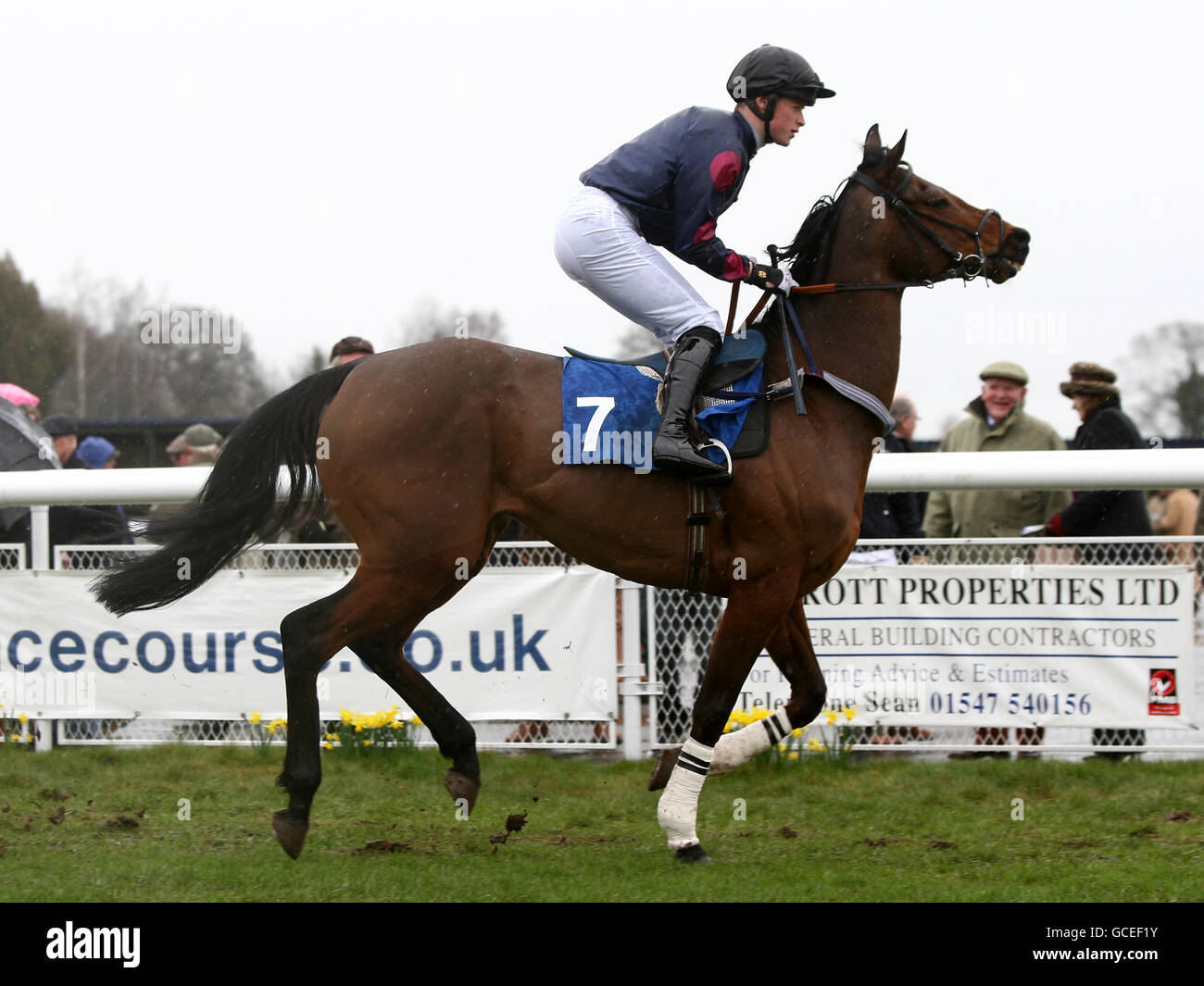 Jockey Josh Wall on The Wily Woodcock goes to post in the Nfu Mutual ...