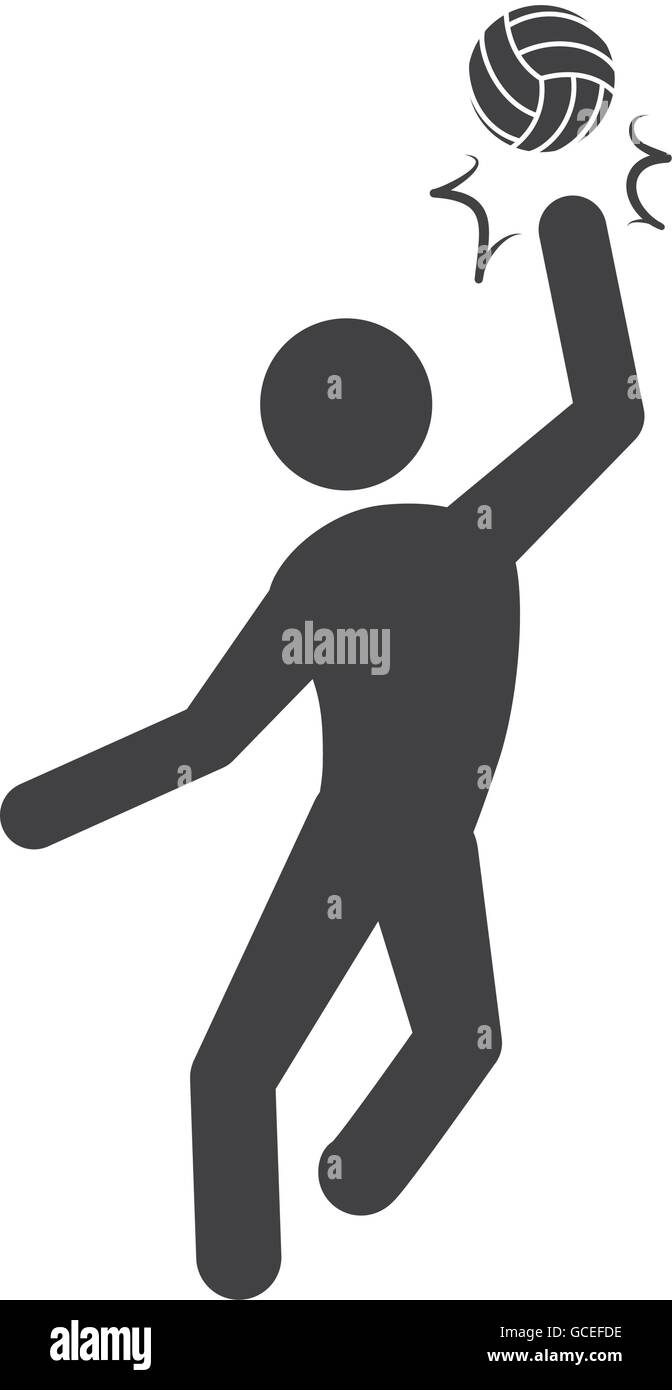 Volleyball and pictogram icon. Sport concept. Vector graphic Stock ...