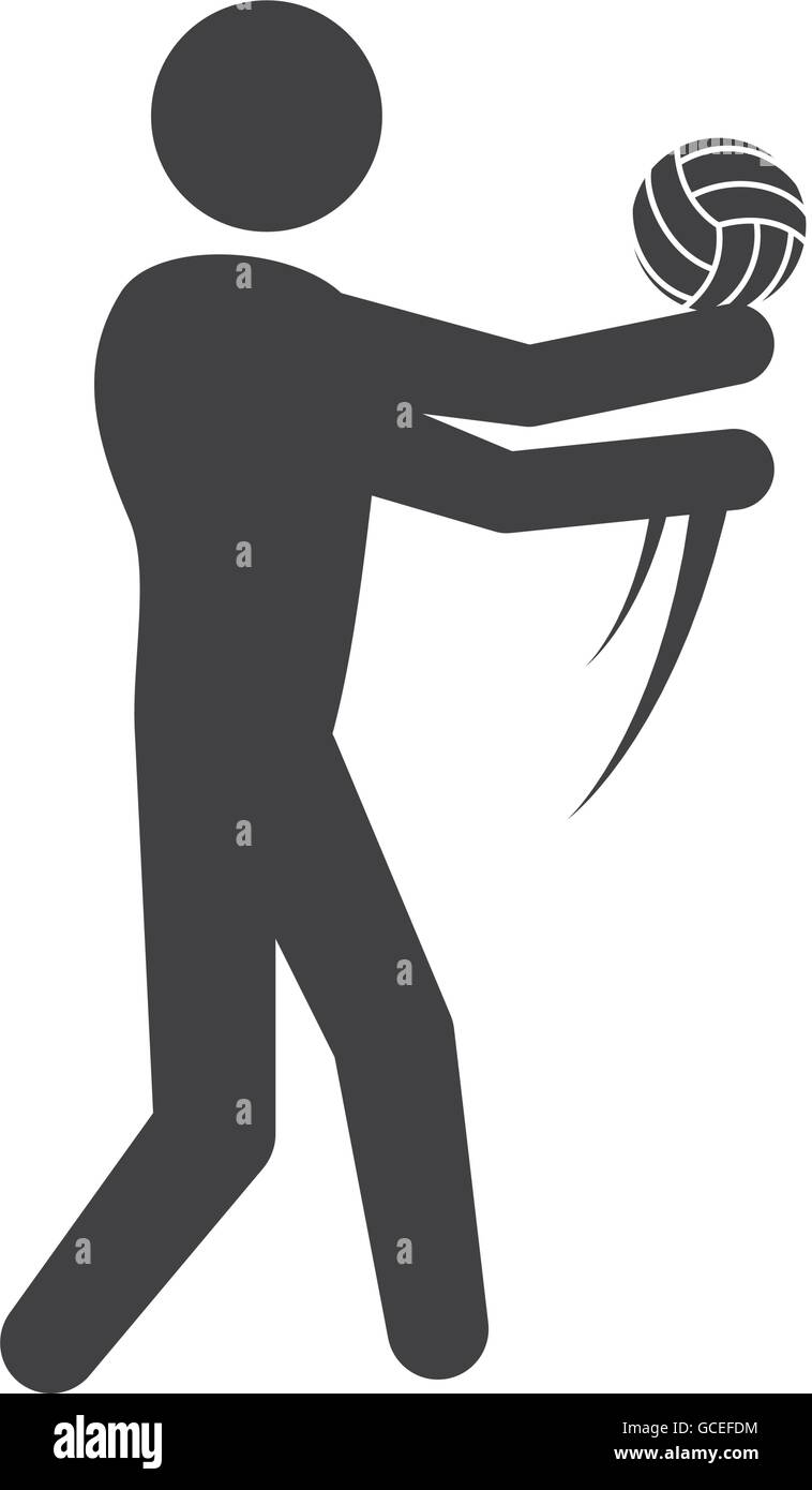 Volleyball and pictogram icon. Sport concept. Vector graphic Stock ...