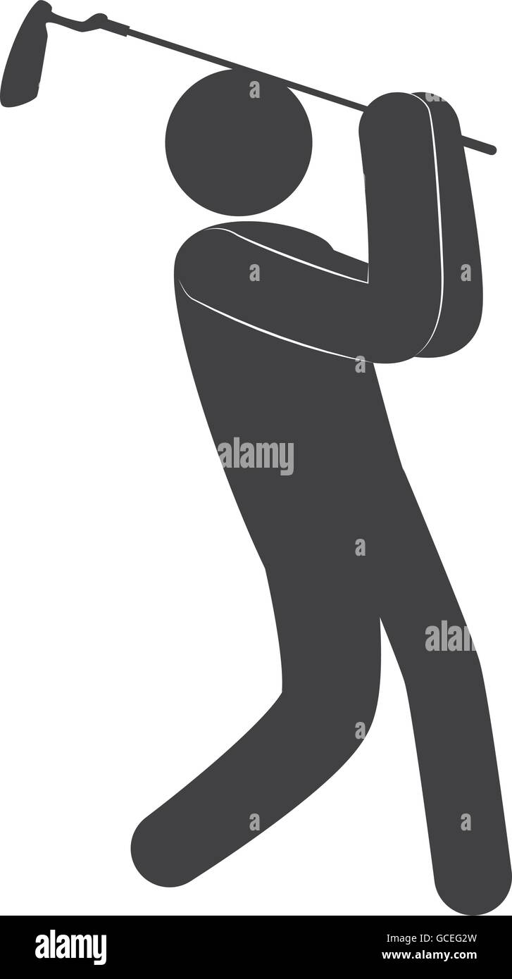 Golf club and pictogram icon. Sport concept. Vector graphic Stock ...