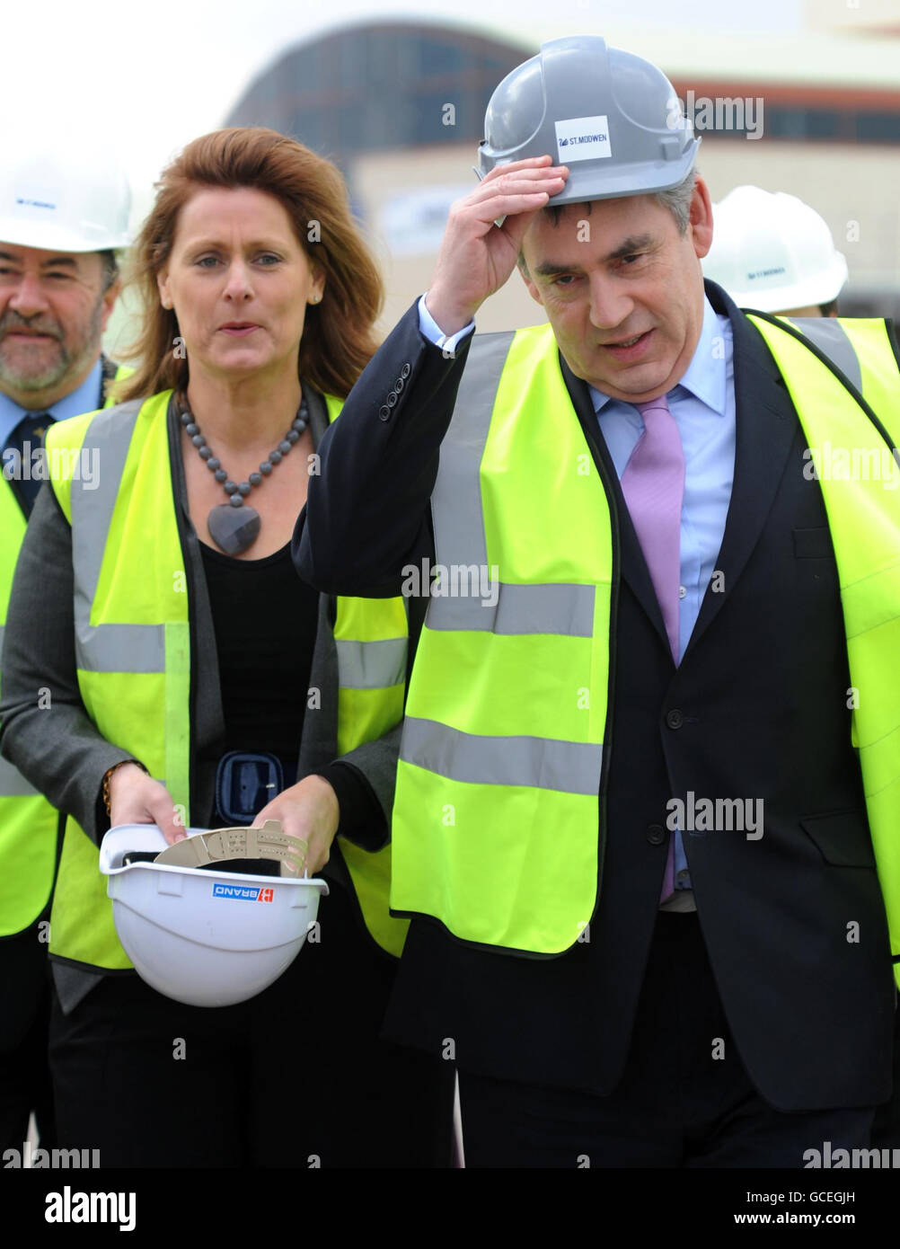 Prime Minister Gordon Brown and his wife Sarah walk to Converteam in ...