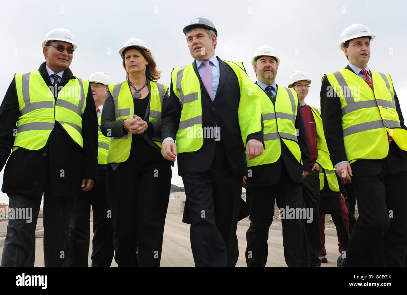 Prime Minister Gordon Brown (centre) and his wife Sarah walk to ...