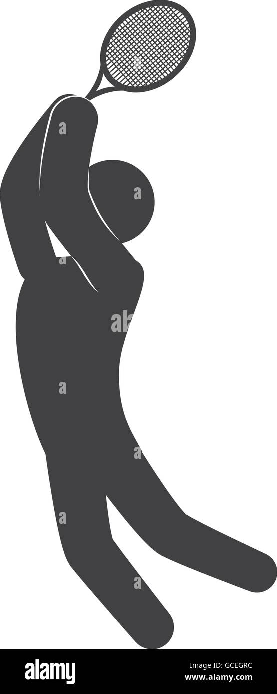 Tennis racket and pictogram icon. Sport concept. Vector graphic Stock ...