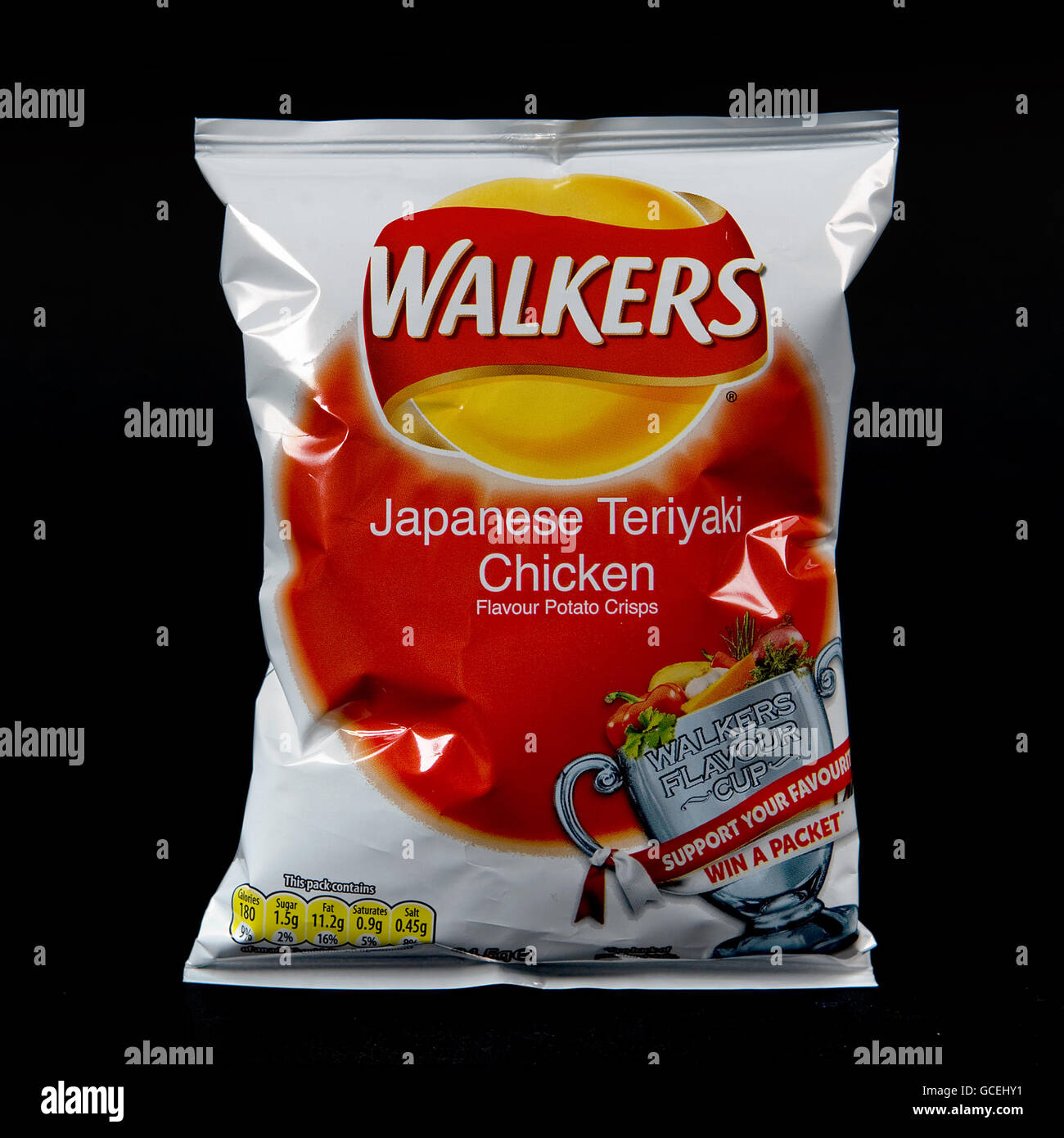 General view of a packet of Japanese Teriyaki Chicken crisps, one of ...