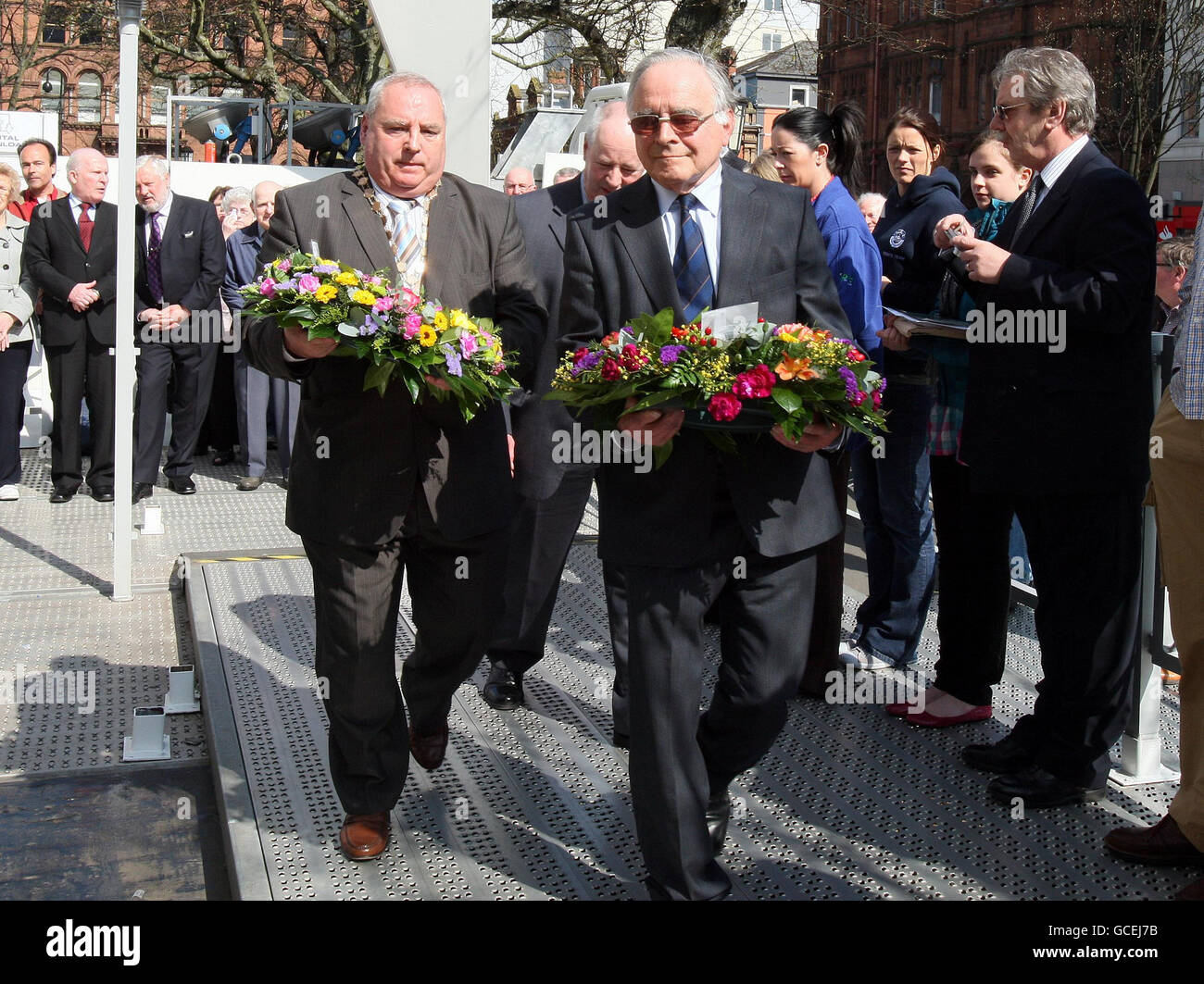 The Deputy Lord Mayor of Belfast, Councillor Danny Lavery (left) with ...