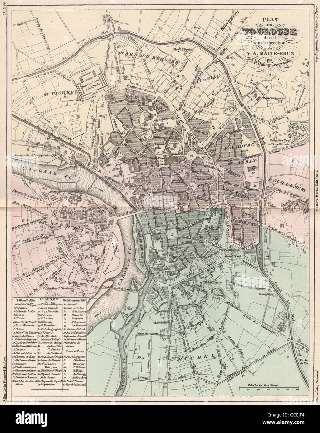 Toulouse city map hi-res stock photography and images - Alamy