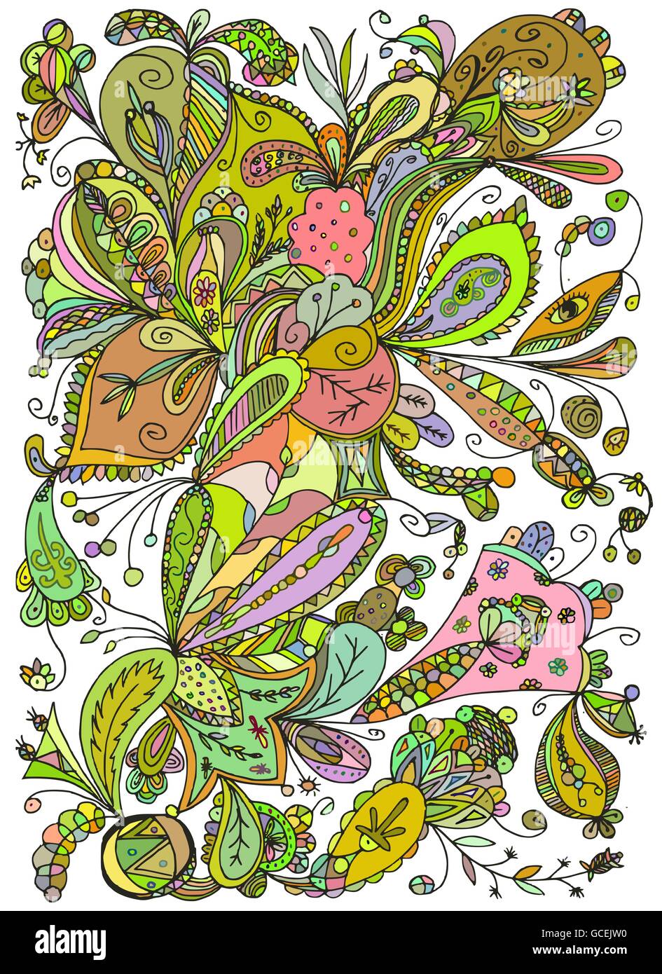 Colorful hand-drawn pattern Stock Vector Image & Art - Alamy