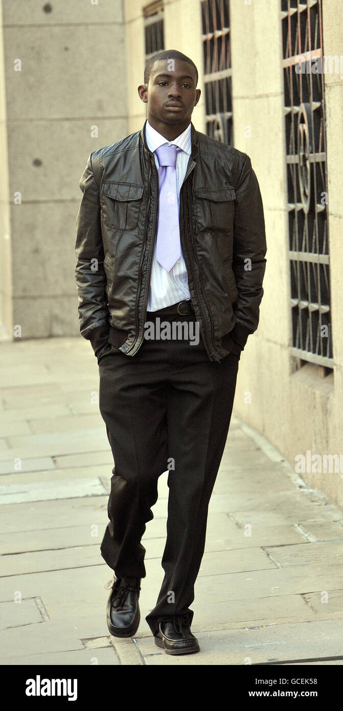 19-year-old Joel Alexander, of Thornton Heath, south London, arrives at ...