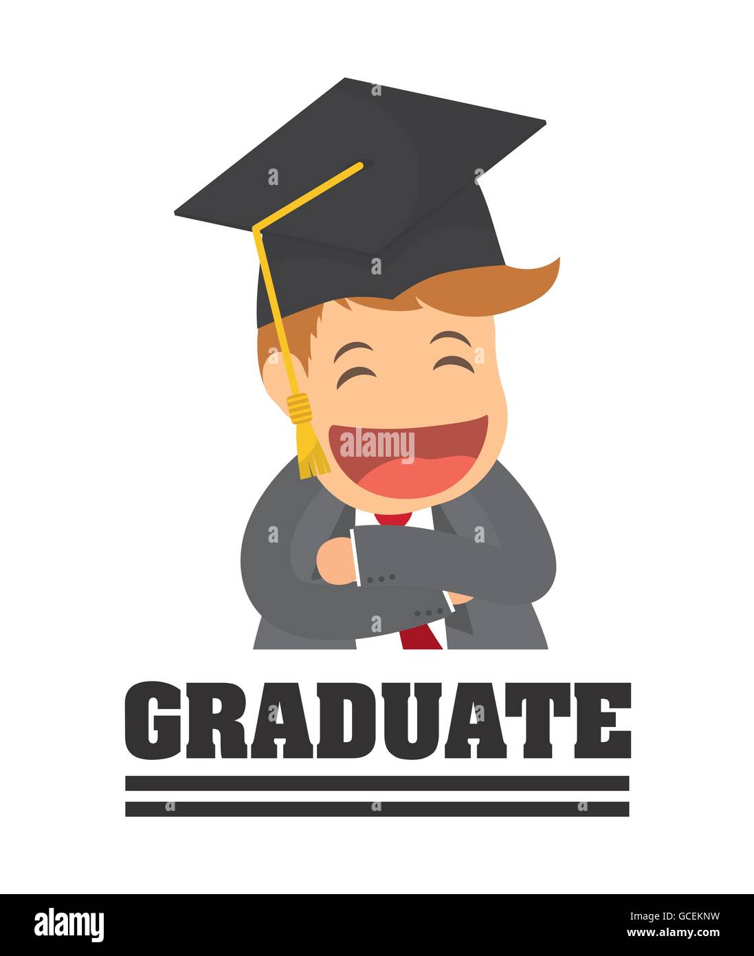 Graduation cap and cartoon icon. University design. Vector grap Stock ...