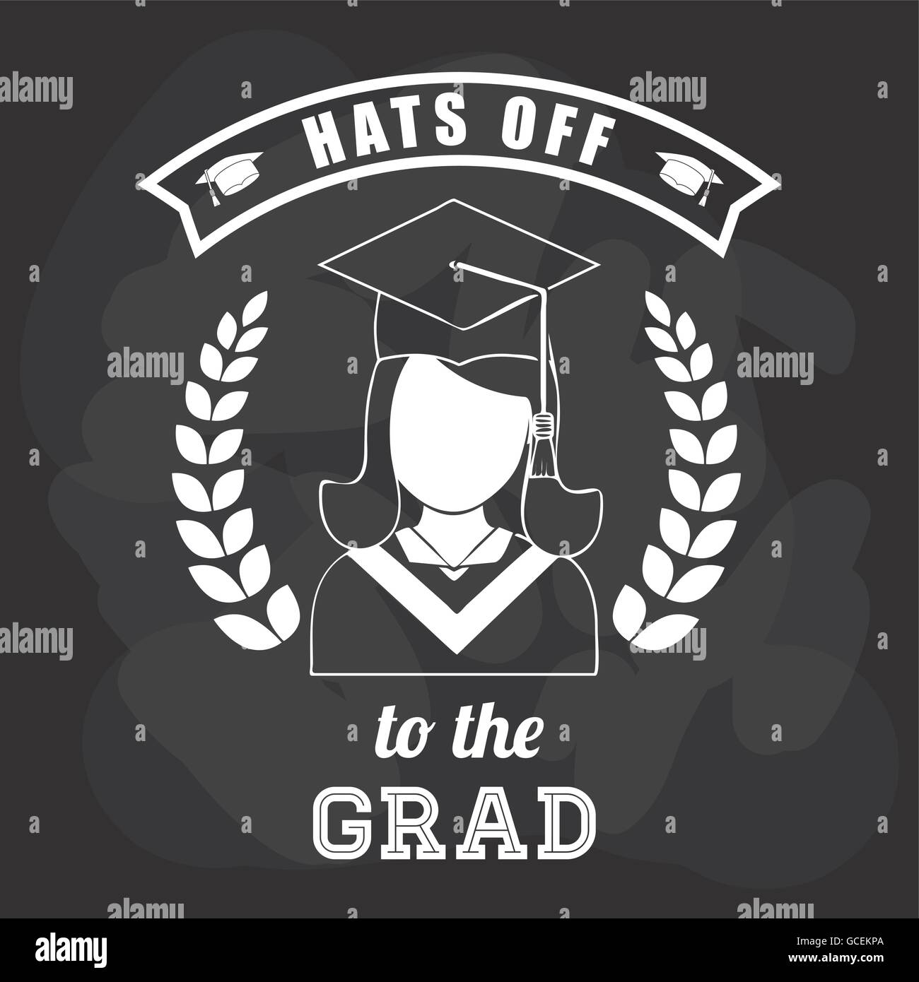 Graduation cap and girl icon. University design. Vector graphic Stock ...