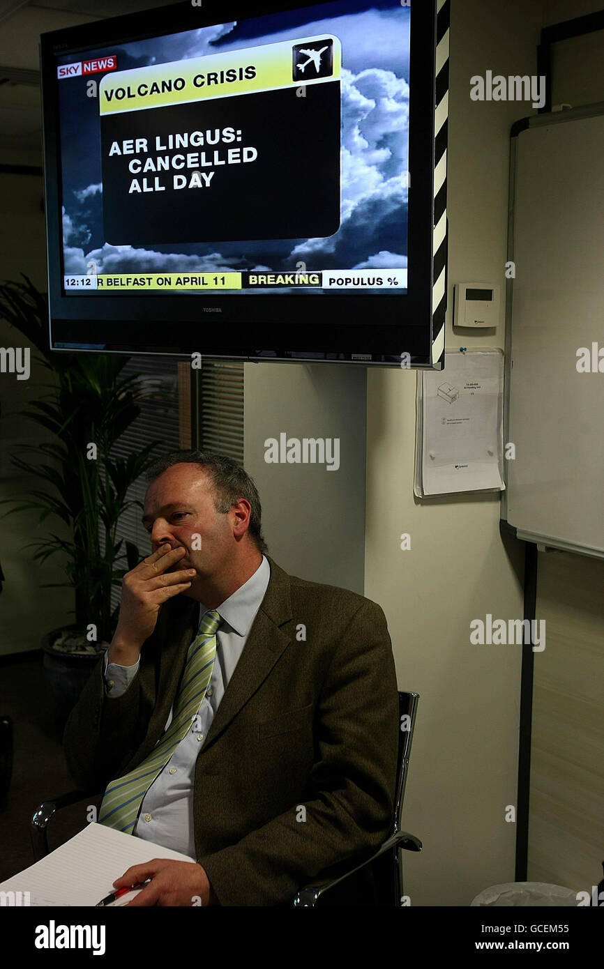 Met Eireann's Ger Fleming under a TV with the latest news headlines ...