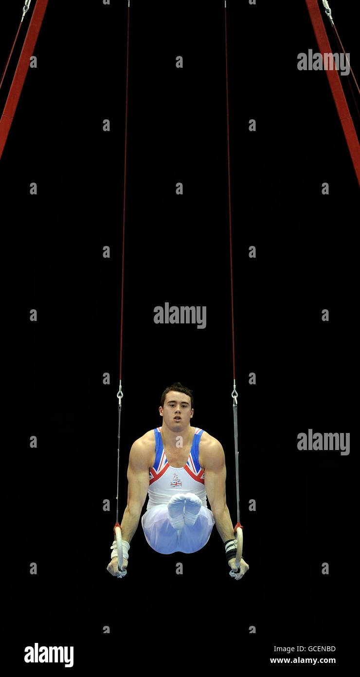 Great Britain's Kristian Thomas competes on the rings in the Senior ...