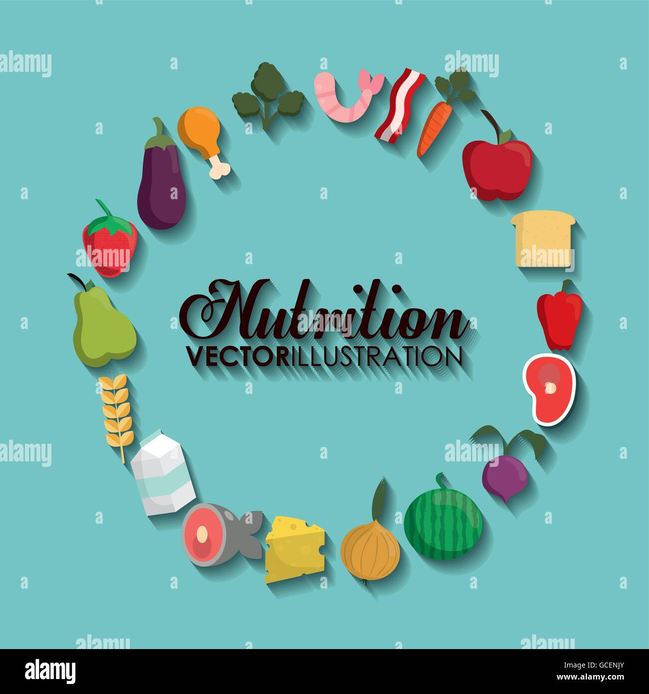 Food icon set. Nutrition and Organic design. Vector graphic Stock ...