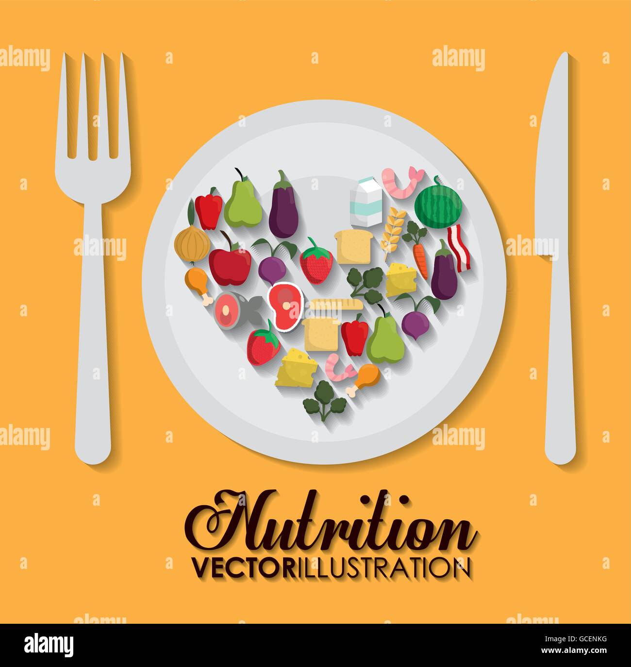 Food icon set. Nutrition and Organic design. Vector graphic Stock ...