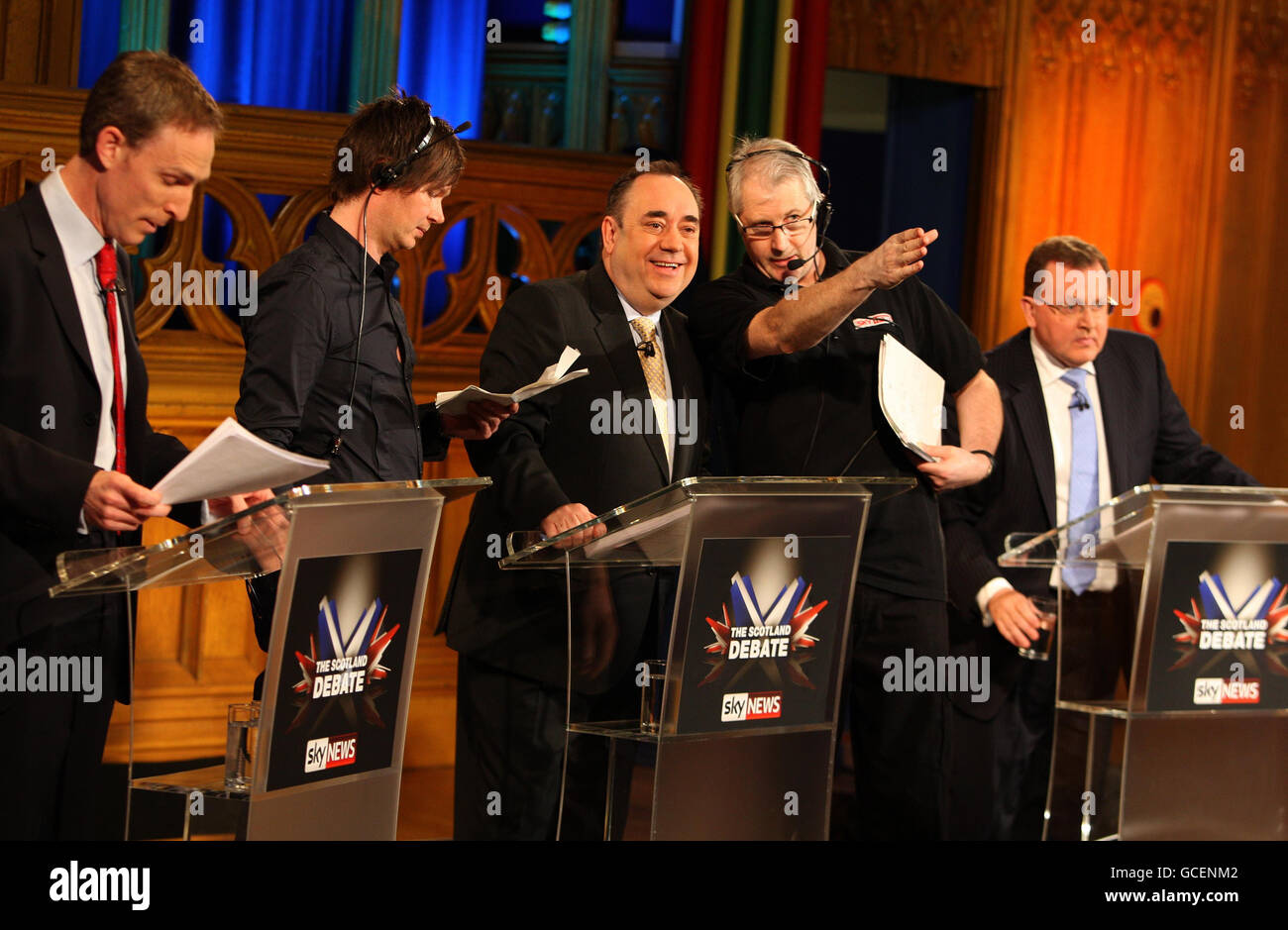 Scottish Secretary Jim Murphy (left), First Minister Alex Salmond ...