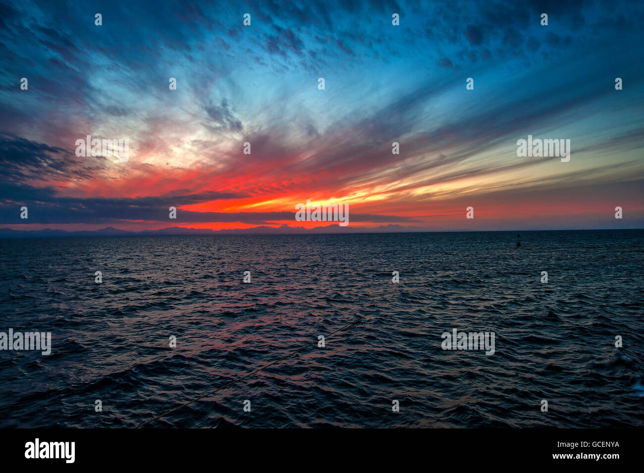 Sunset, ripples in ocean, Red Sea, Egypt Stock Photo - Alamy