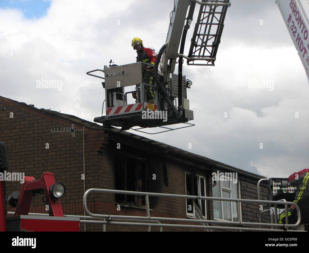 Buxton house fire Stock Photo - Alamy