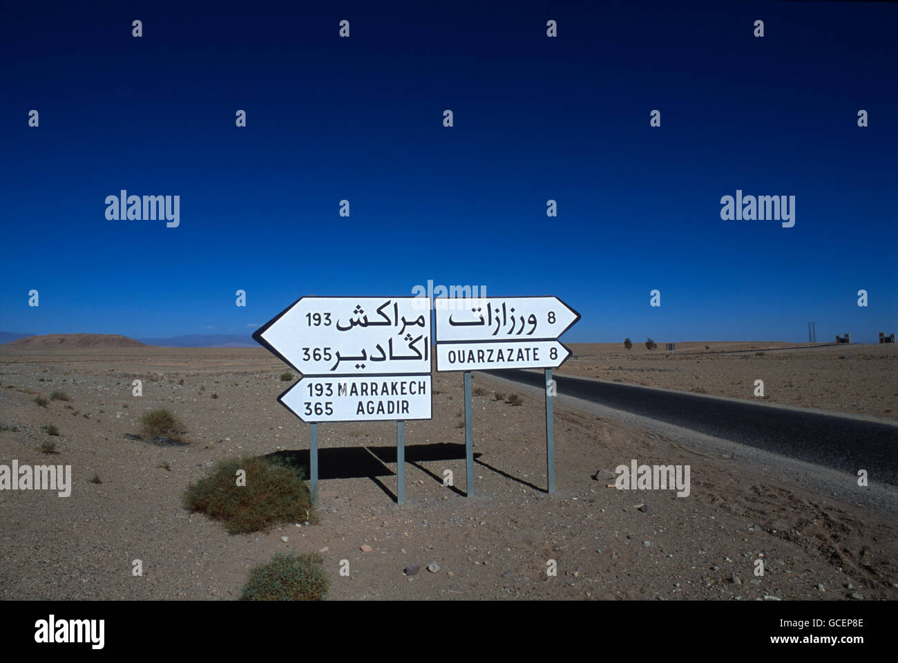 Road signs morocco hi-res stock photography and images - Alamy