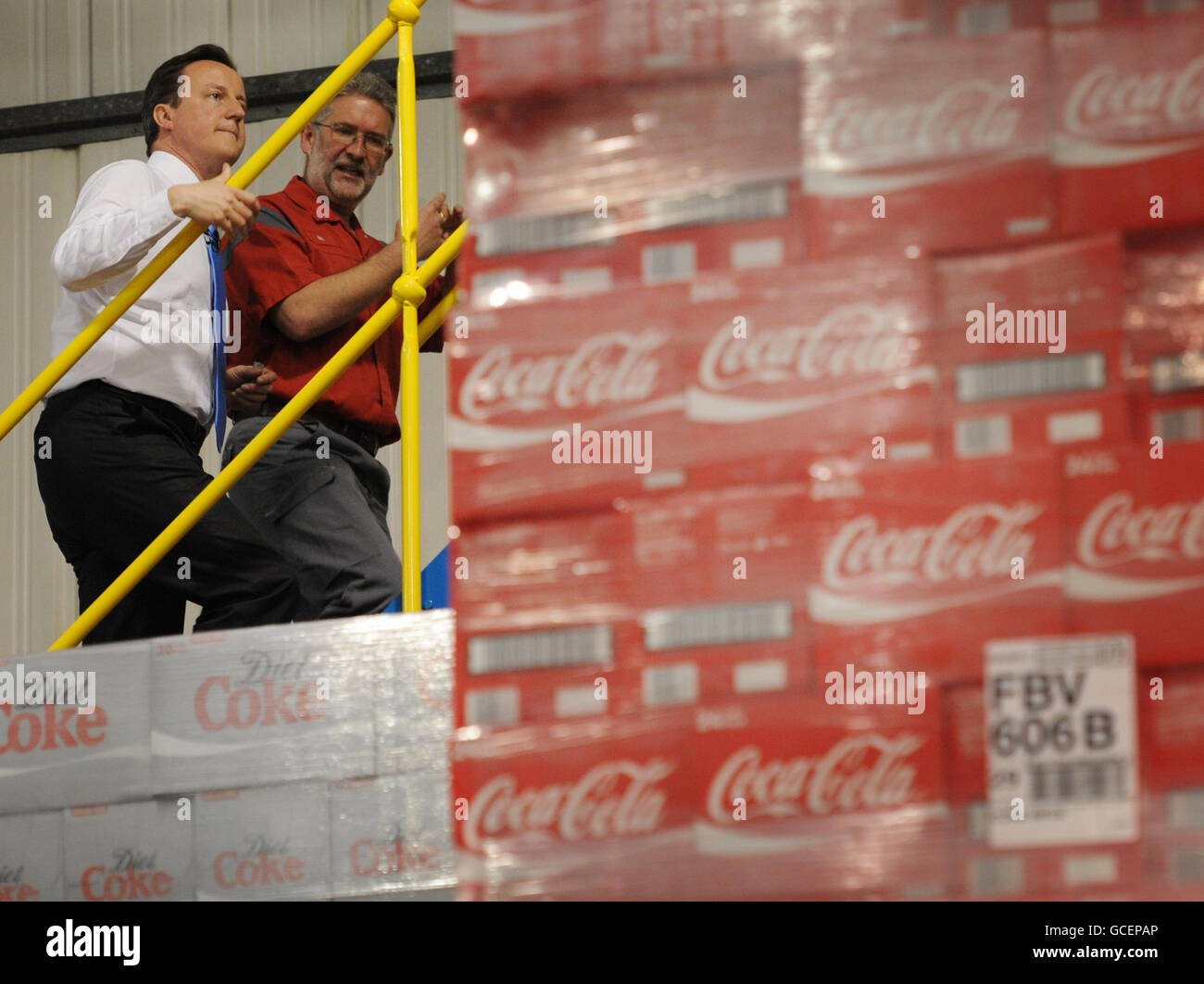 Conservative Party leader David Cameron and Shadow Business Secretary ...