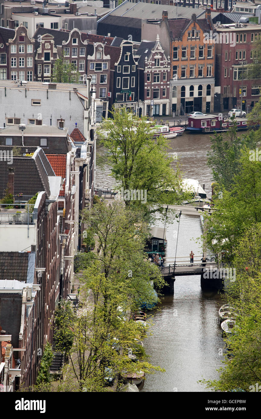 View from the Zuiderkerk on Groenburgwal, Amsterdam, Holland ...