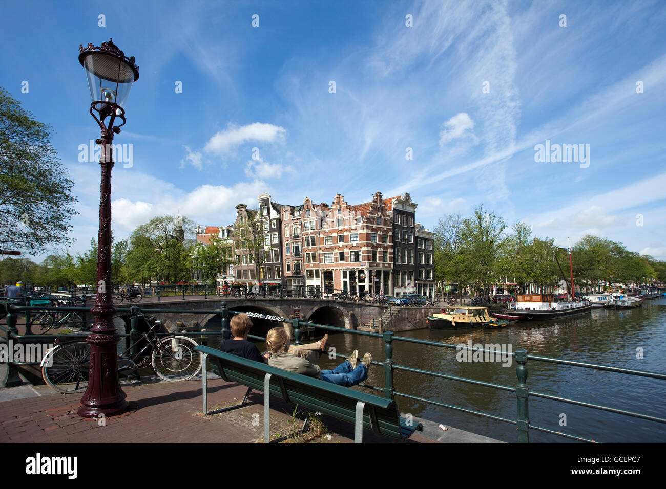 North Grachtengordel or Amsterdam Canal District, Prinsengracht canal ...