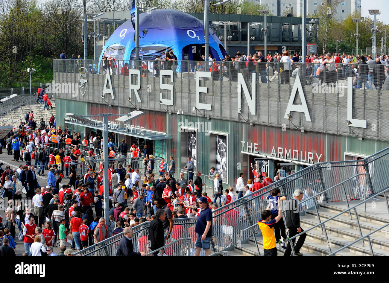 Fans make their way towards the emirates stadium kick off hi-res stock ...