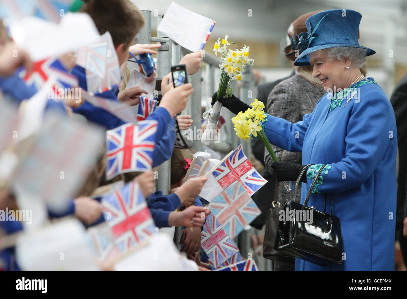 Queen visits Wales Stock Photo - Alamy