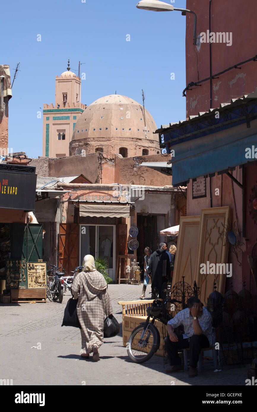 Bazar, Souk, a large traditional market, Marrakech, Morocco, Africa ...