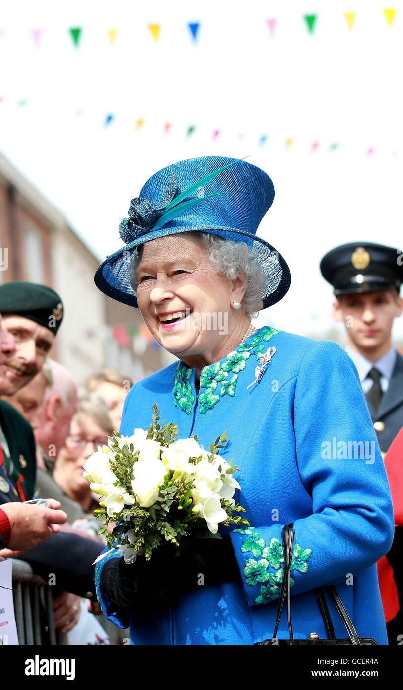 Queen visits Wales Stock Photo - Alamy