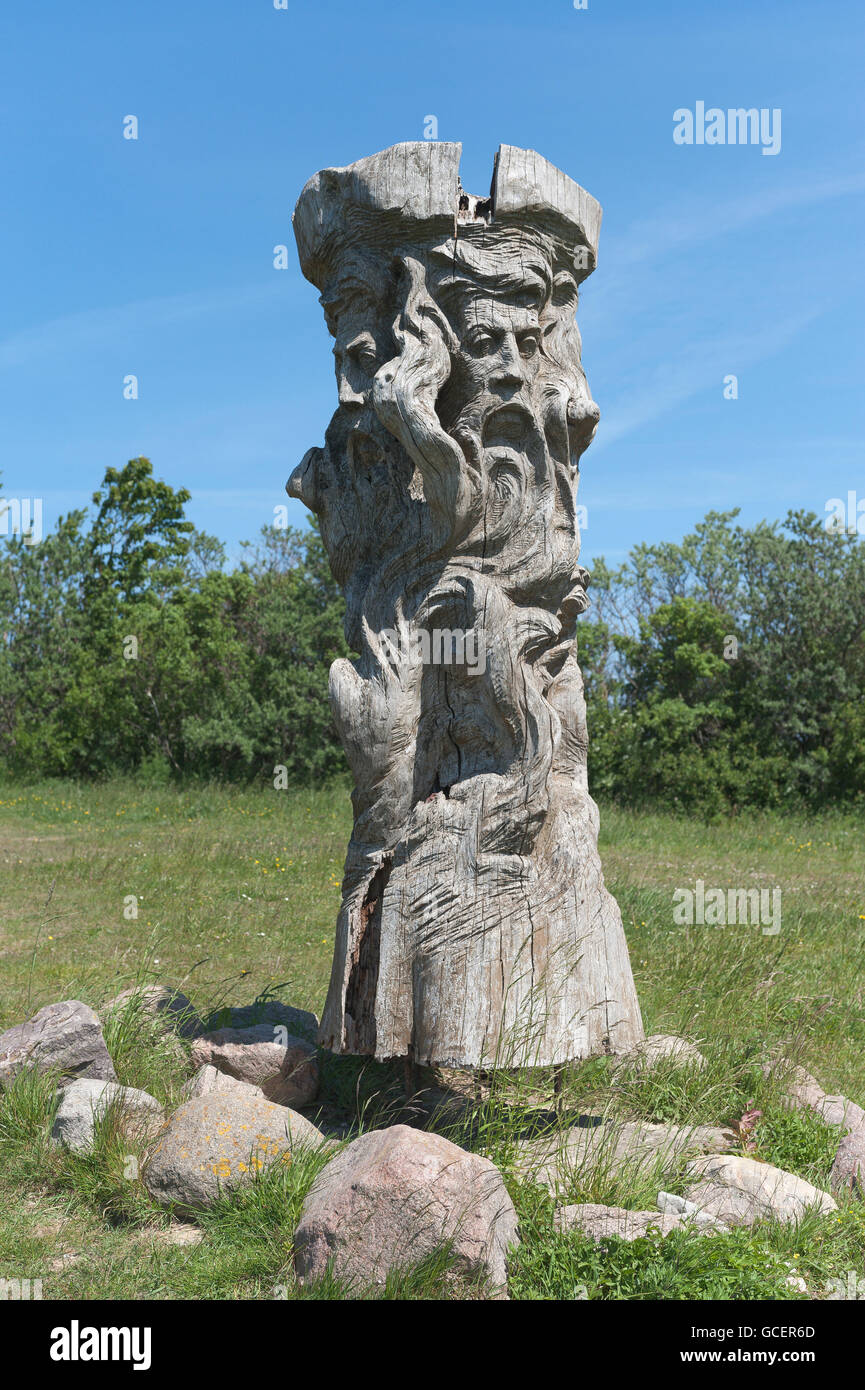 Cult place with a replica of a Svantevit statue, idol of Slavs with ...