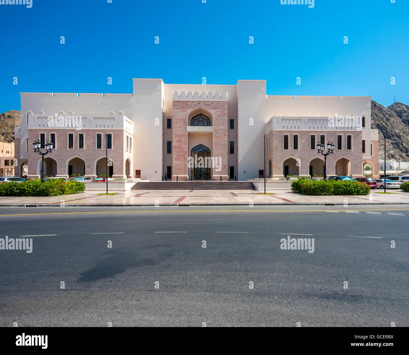 Administration building next to Al Alam Palace, Muscat, Oman Stock ...