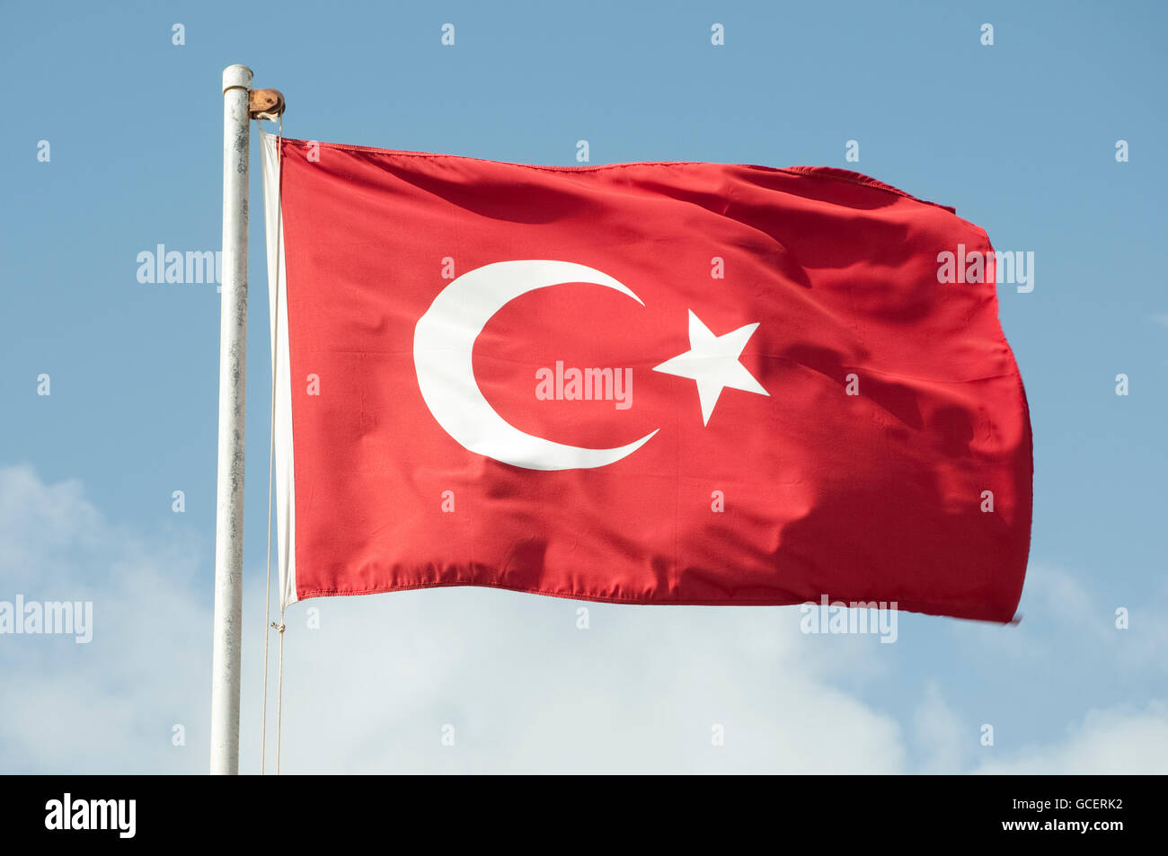 Turkish national flag Stock Photo - Alamy