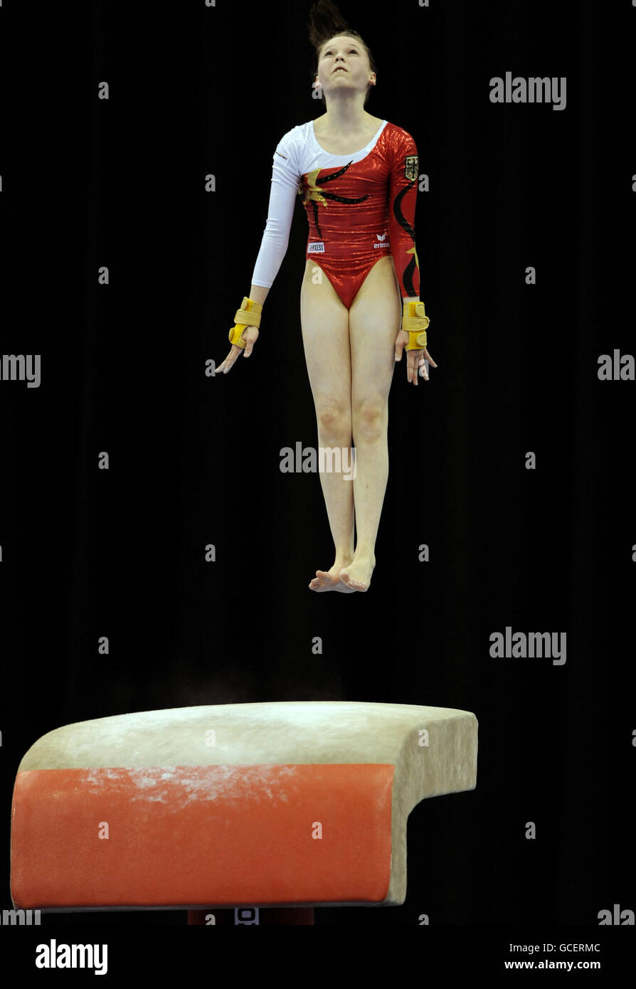 Germany's Isabelle Marquard competes on the vault during the Women's ...