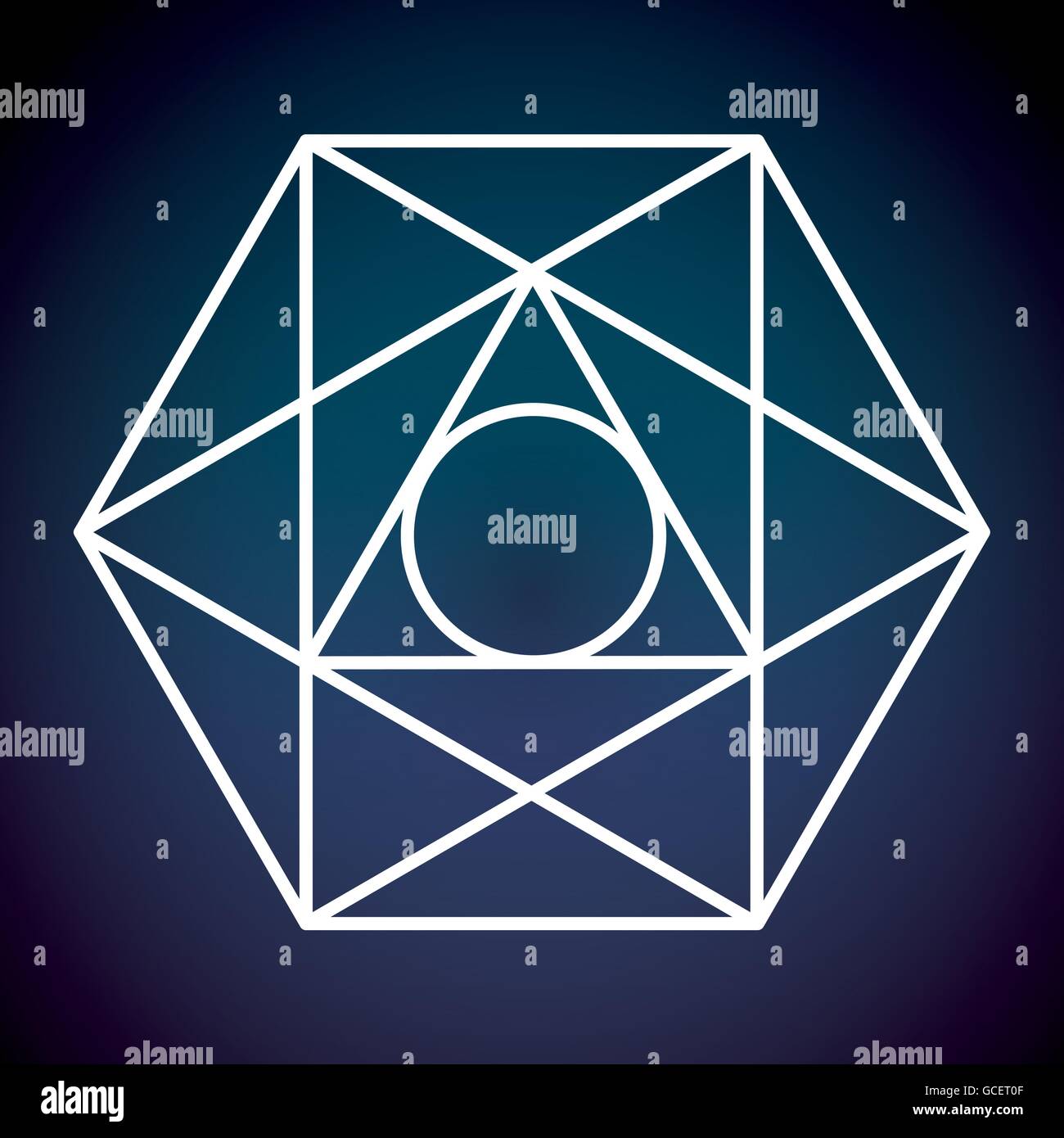 Sacred geometry icon. White Shape design. Vector graphic Stock Vector ...