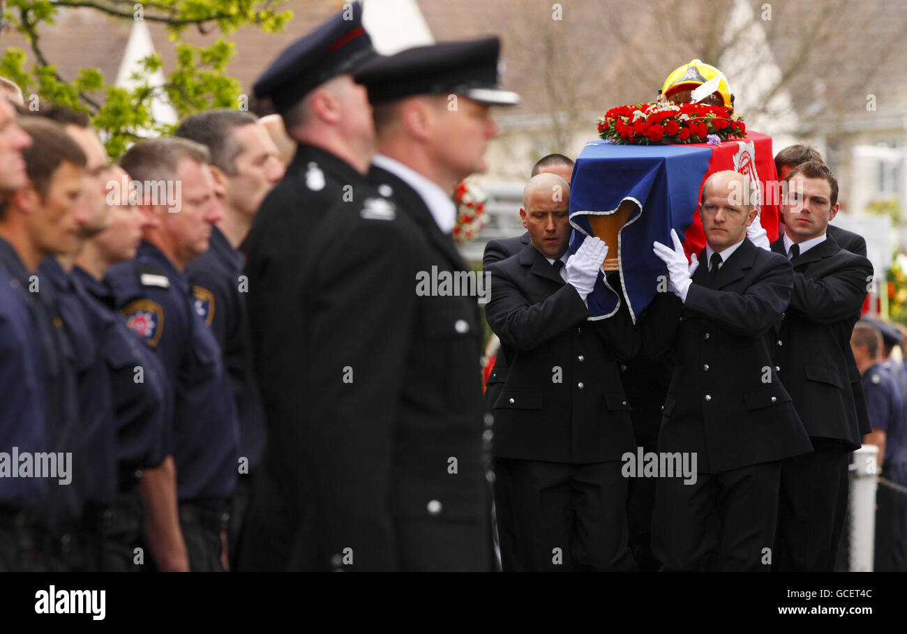Funeral for firefighter Stock Photo - Alamy