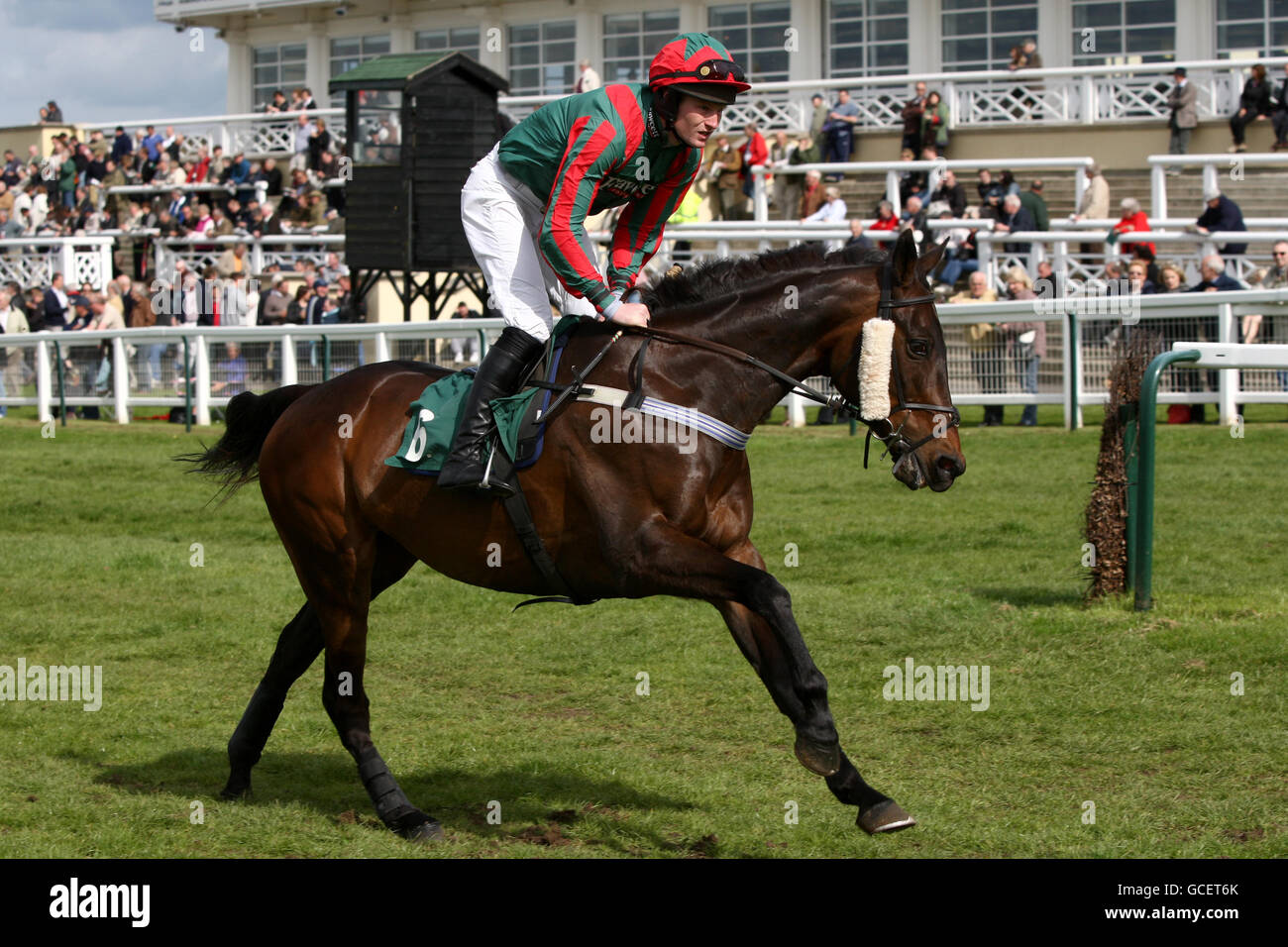 Alcatras ridden by Andrew Glassonbury going to post for the Weatherbys ...