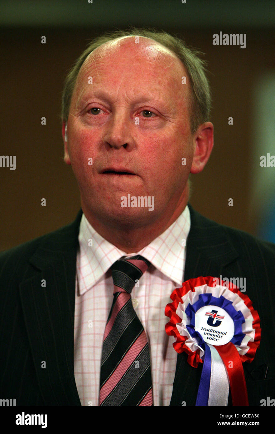 Jim Allister Leader of the TUV at The Seven Towers Leisure Centre in ...