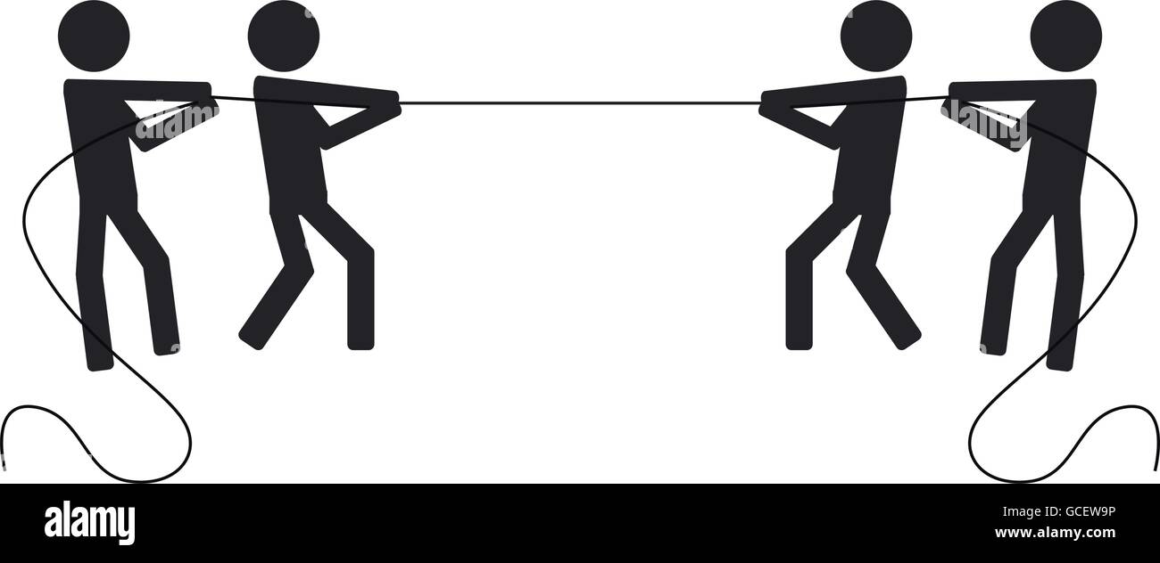 teamwork competition pull rope people Stock Vector Image & Art - Alamy
