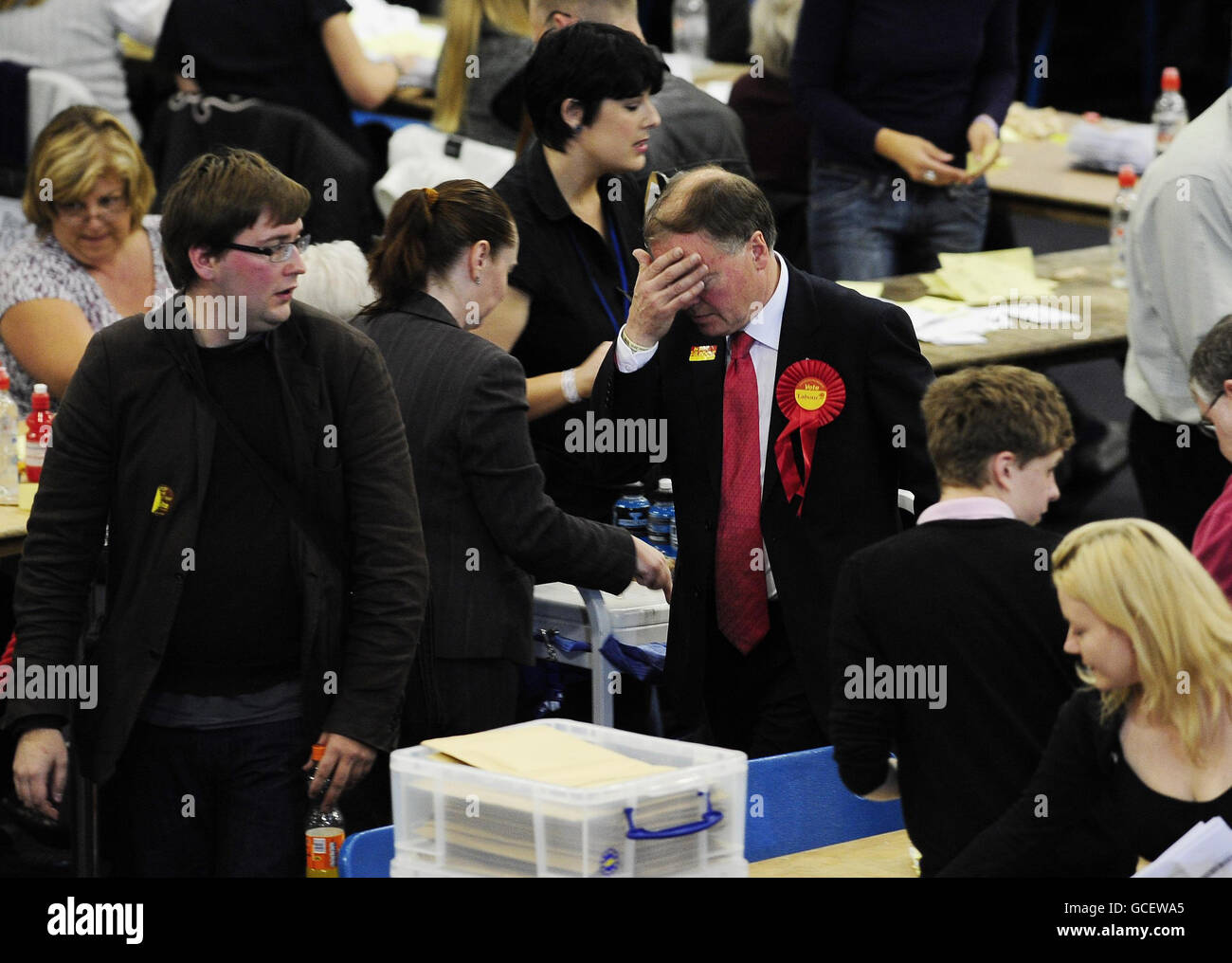 Sheffield Labour MP Clive Betts reacts as he watches votes being ...