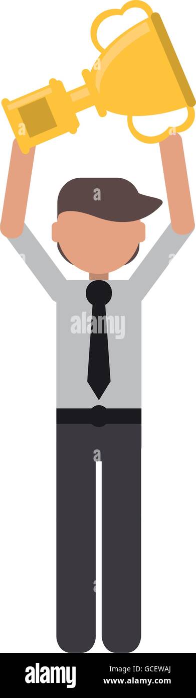 man cartoon winner traphy champion Stock Vector Image & Art - Alamy
